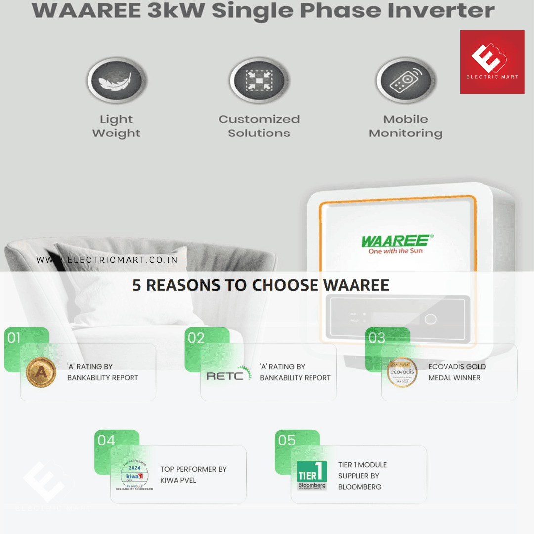WAAREE 3 KW On Grid Bifacial Topcon DCR Solar Kit